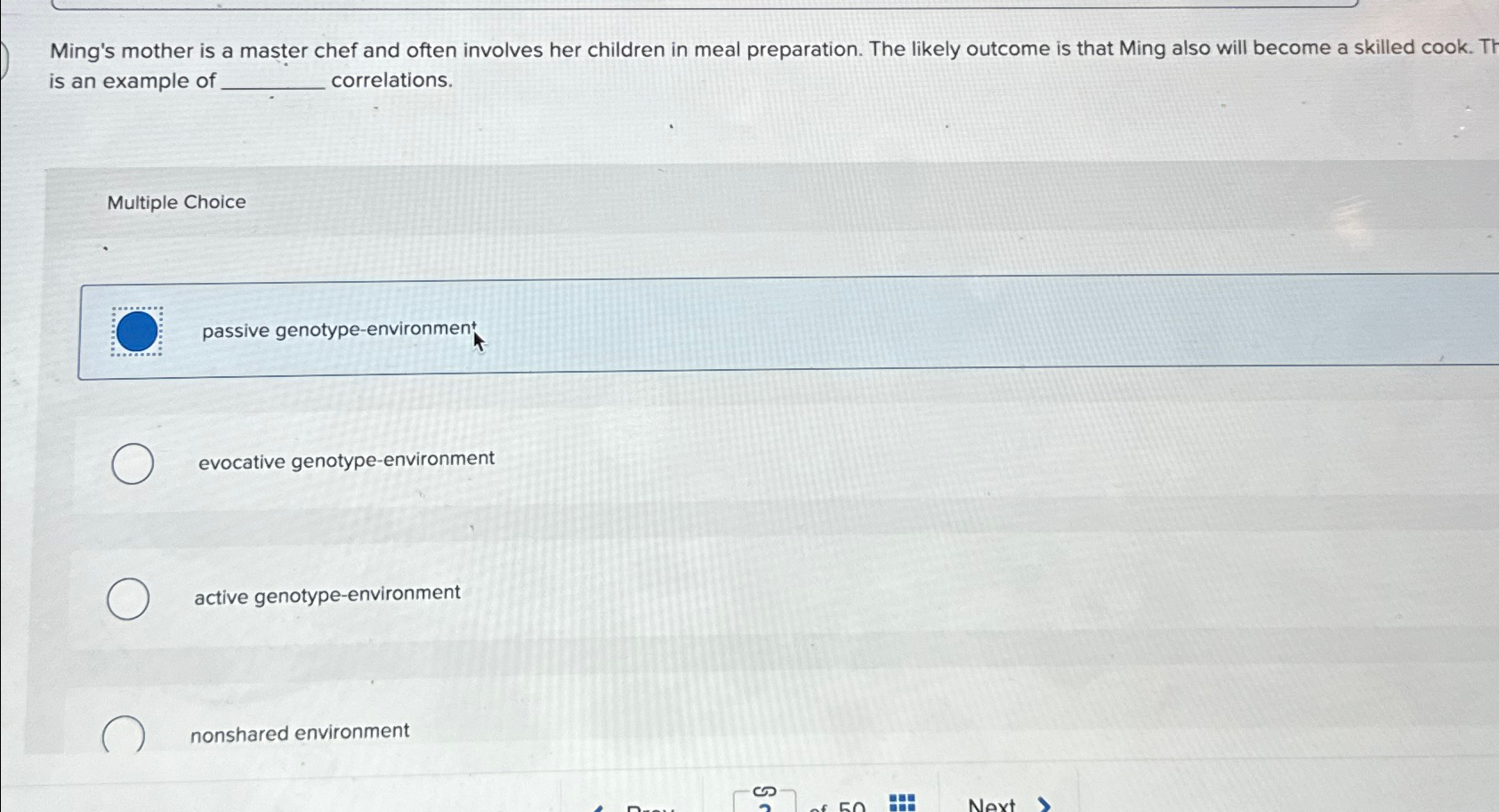 Solved Ming's mother is a master chef and often involves her | Chegg.com