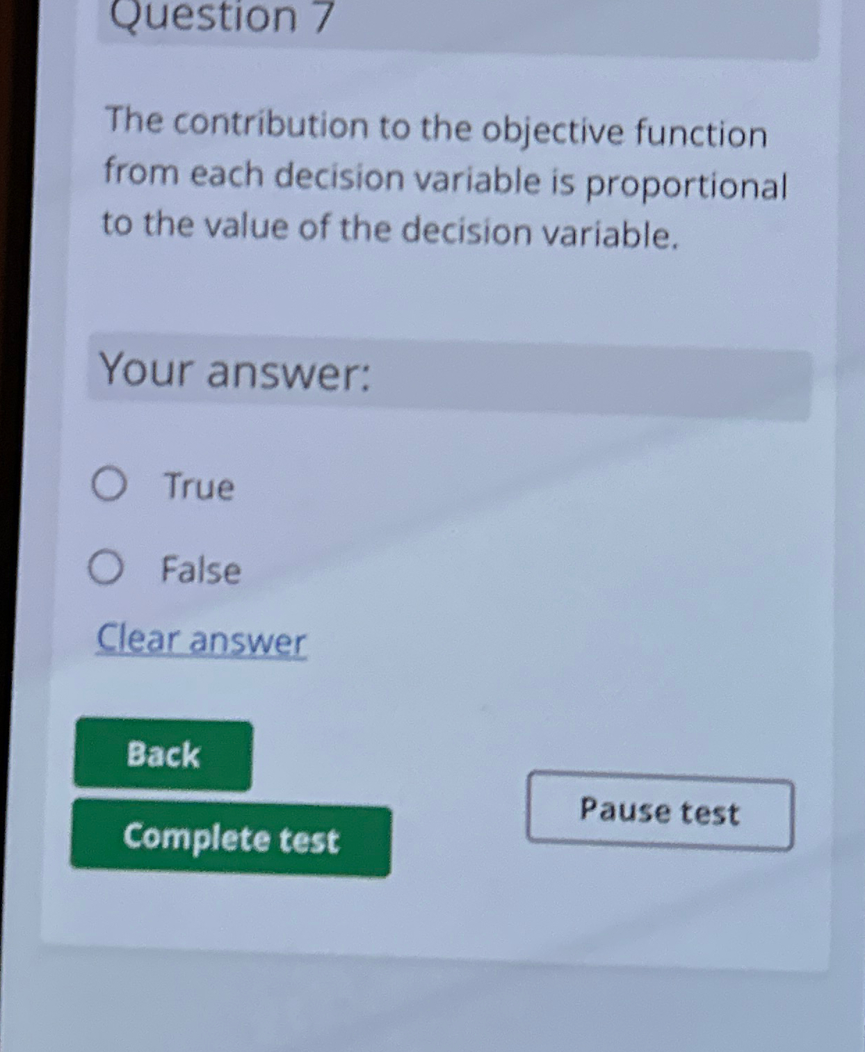 Solved Question 7The contribution to the objective function | Chegg.com