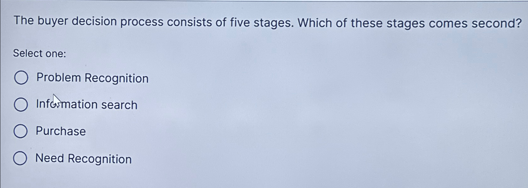Solved The buyer decision process consists of five stages. | Chegg.com