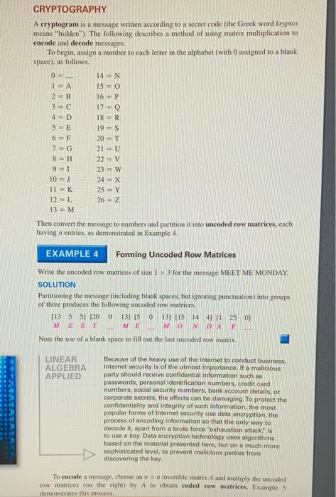 Solved Compose a secret message. You will then demonstrate | Chegg.com