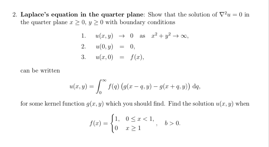 Solved Laplace's equation in ﻿the quarter plane: Show that | Chegg.com