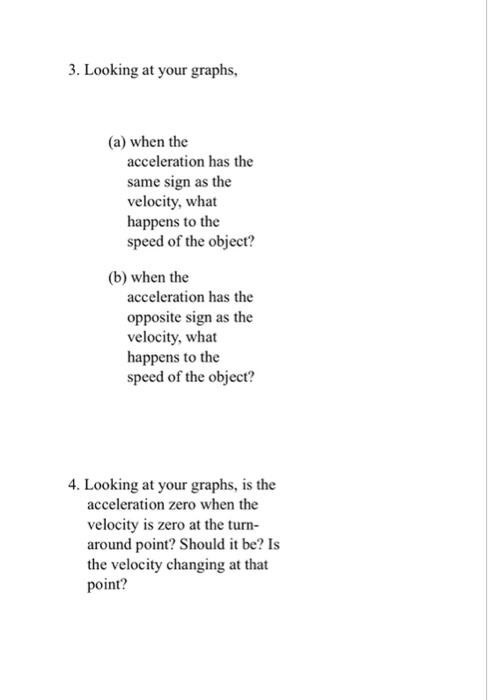 Data for Lab 2: Kinematics Relationships Name Date | Chegg.com