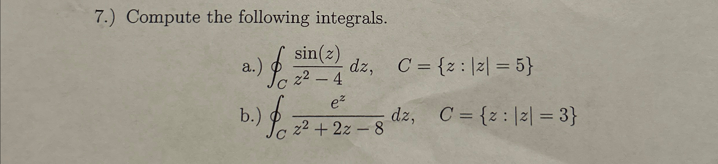 Solved 7.) ﻿Compute the following | Chegg.com