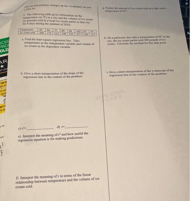 Solved This second problem changes up the vocabulary on you | Chegg.com