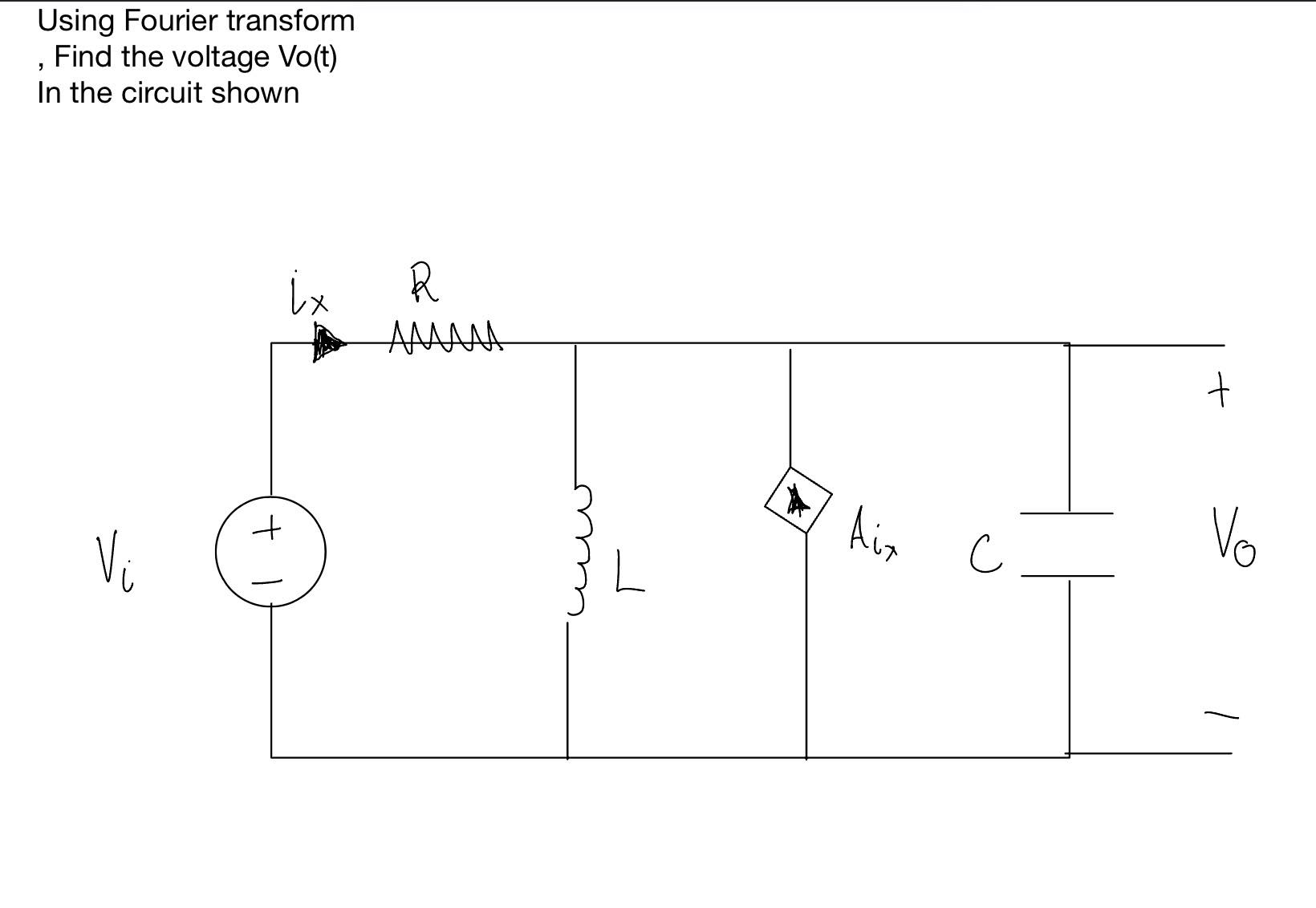 Solved Using Fourier transform, ﻿Find the voltage Vo(t)In | Chegg.com