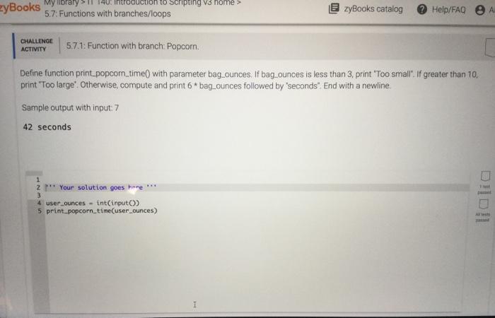 Solved eyBooks My bra! Scripting V3 home> 5.7: Functions | Chegg.com