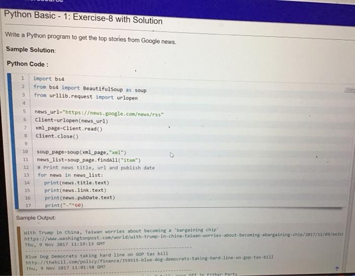 Solved Python Basic - 1: Exercise-8 with Solution Write a | Chegg.com