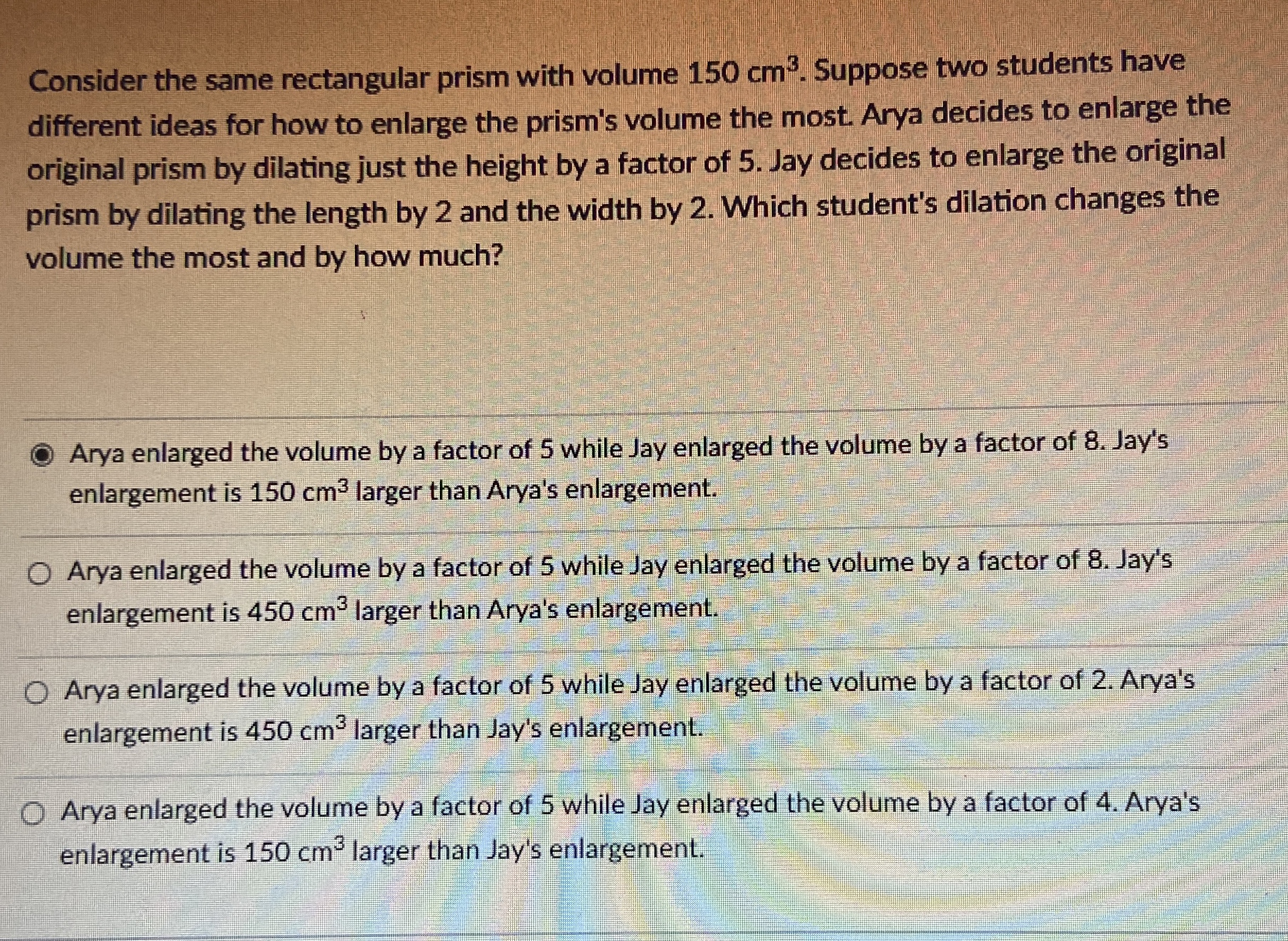 Solved Consider the same rectangular prism with volume | Chegg.com