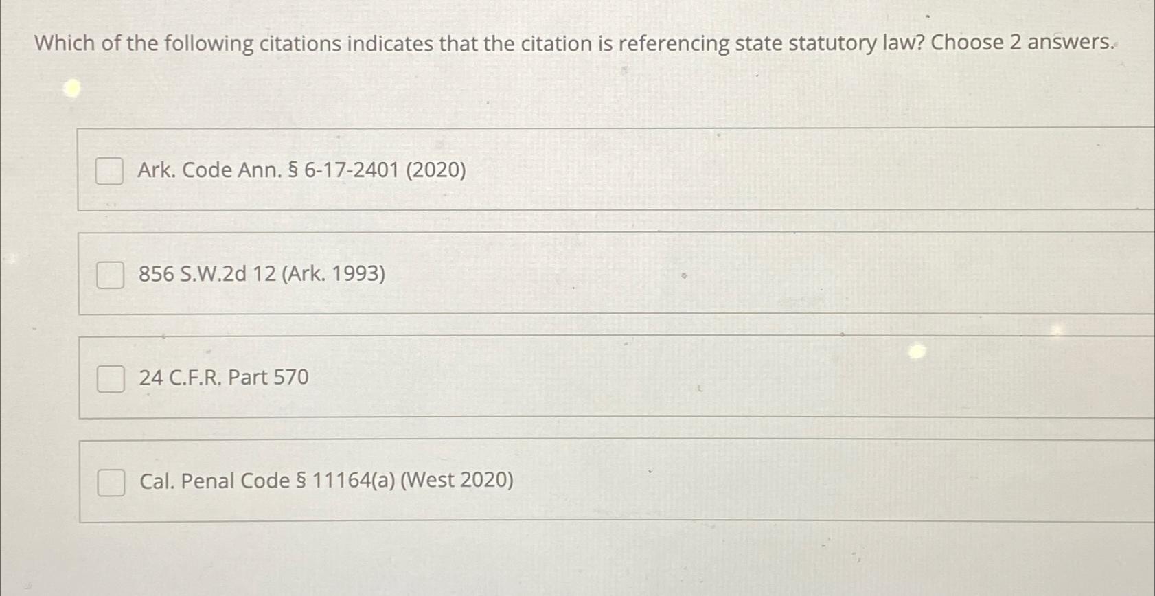 Solved Which of the following citations indicates that the | Chegg.com
