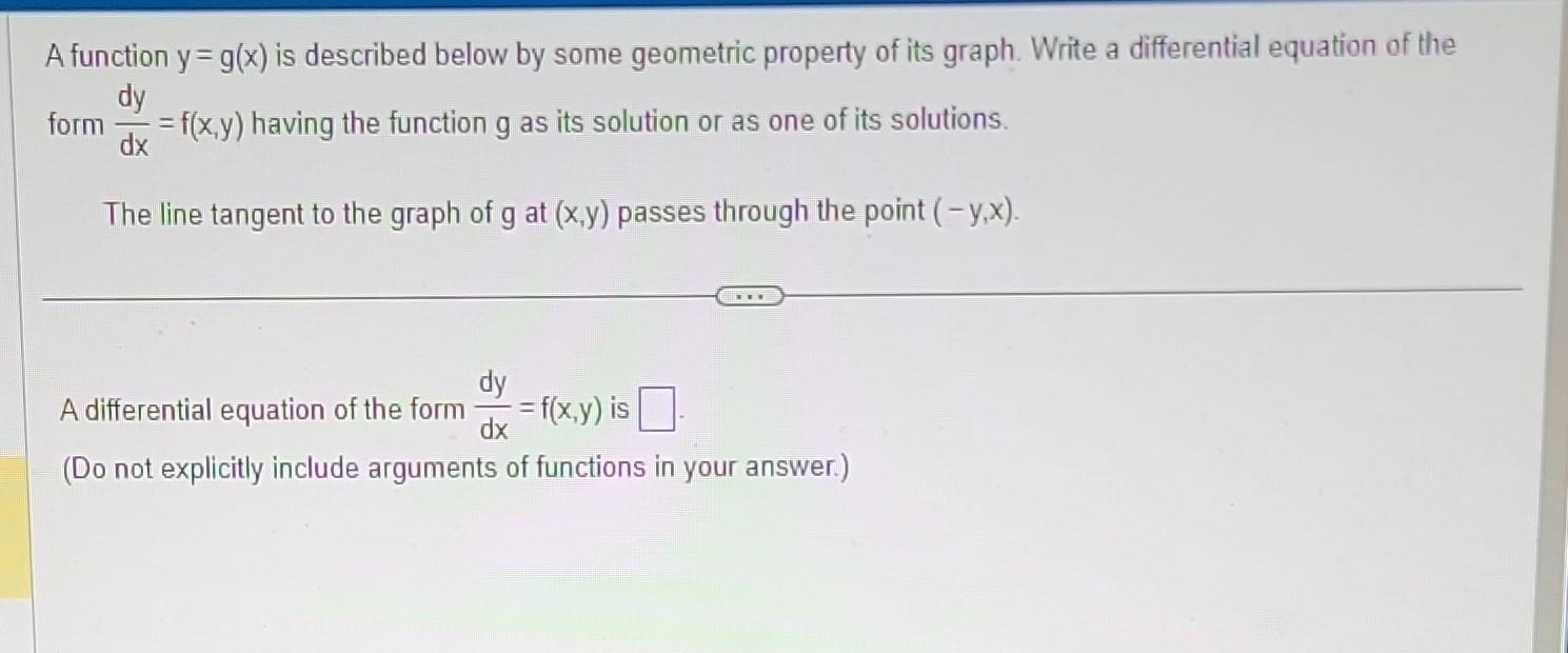 Solved A function y=g(x) is described below by some | Chegg.com