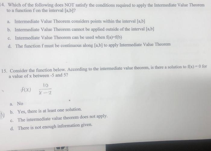 Solved 14. Which of the following does NOT satisfy the | Chegg.com