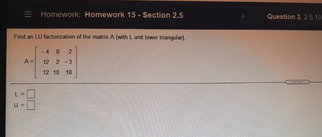 Solved Homework Homework 15 Section 2 5 Question