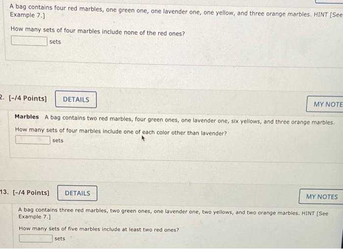 Solved A bag contains four red marbles, one green one, one | Chegg.com