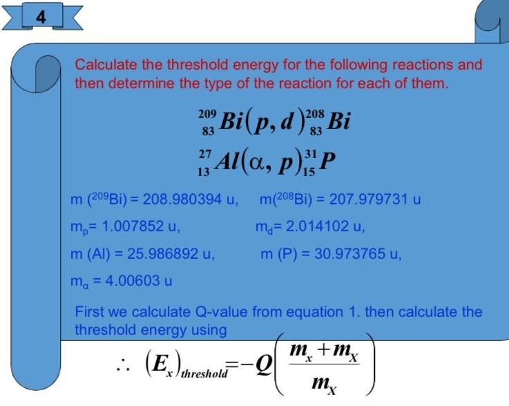 Solved Calculate the threshold energy for the following | Chegg.com