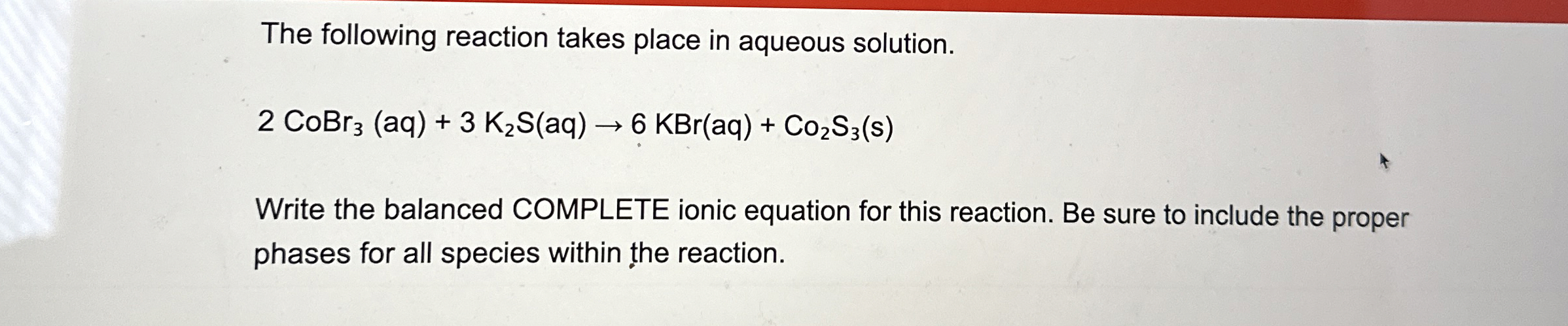 Solved The following reaction takes place in aqueous | Chegg.com