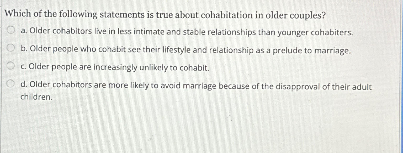 Solved Which of the following statements is true about | Chegg.com