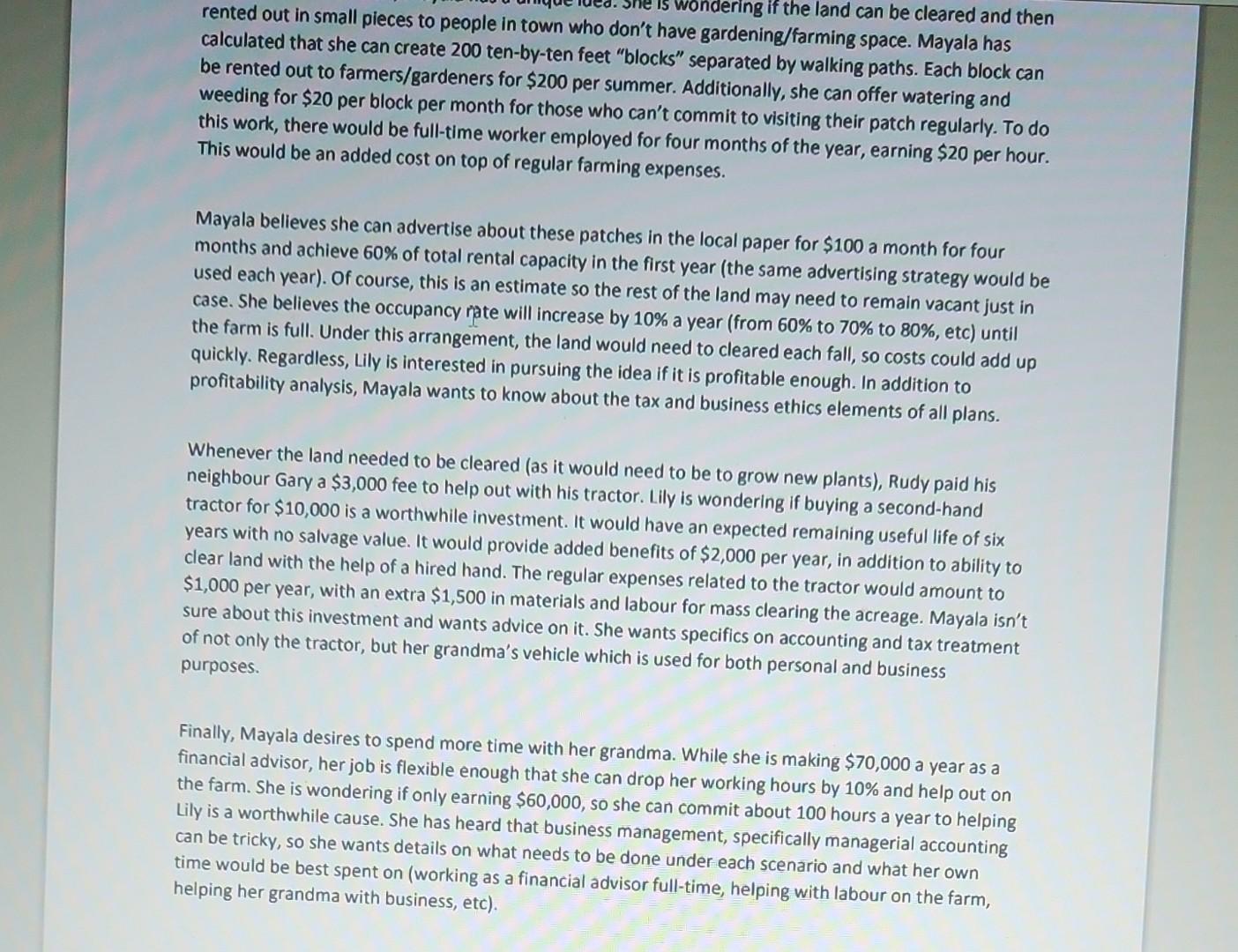 Mayala, born and raised in BC, has been familiar with | Chegg.com