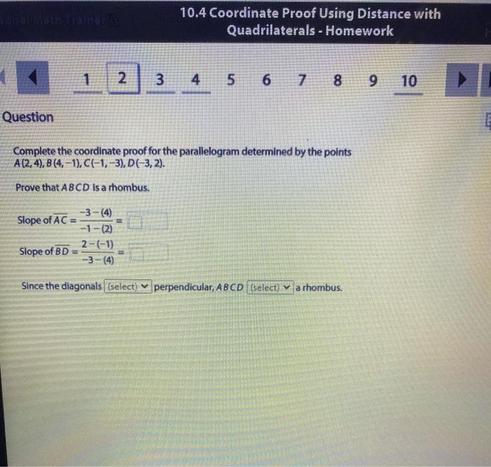 Solved Complete the coordinate proof for the parallelogram | Chegg.com