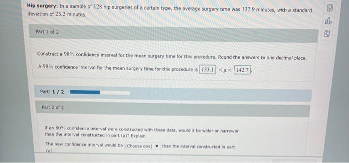 Solved If an 80% confidence interval were constructed with | Chegg.com