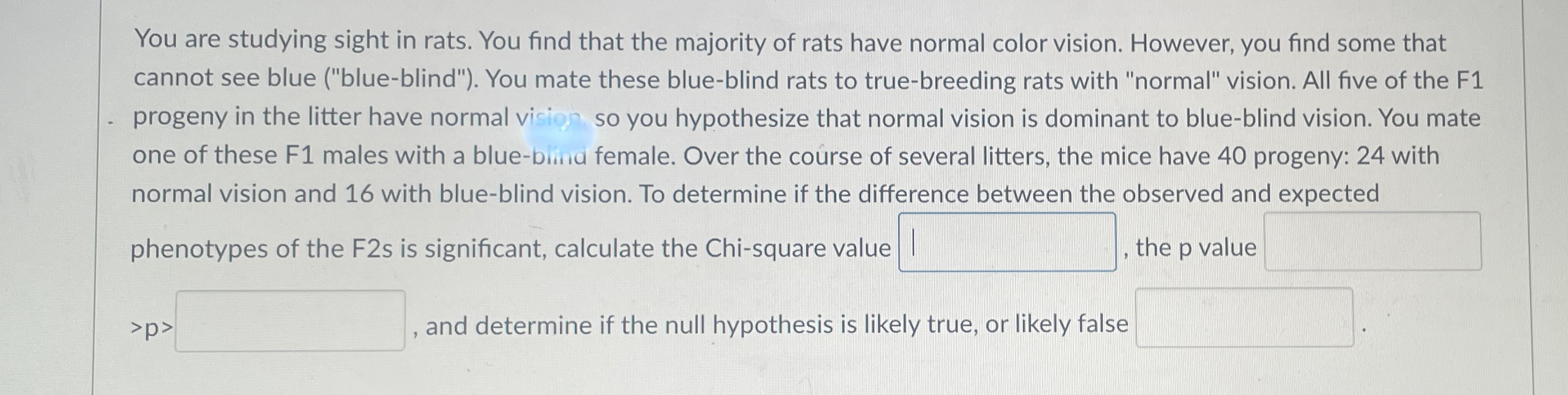 Solved You are studying sight in rats. You find that the | Chegg.com
