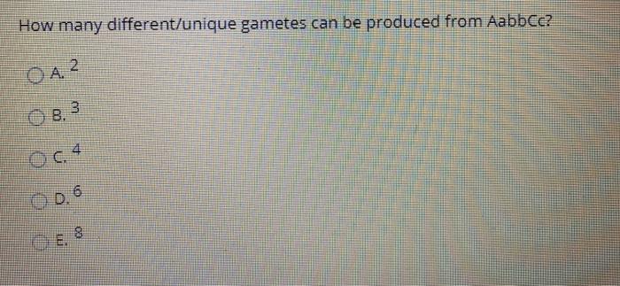 Solved How many different/unique gametes can be produced | Chegg.com