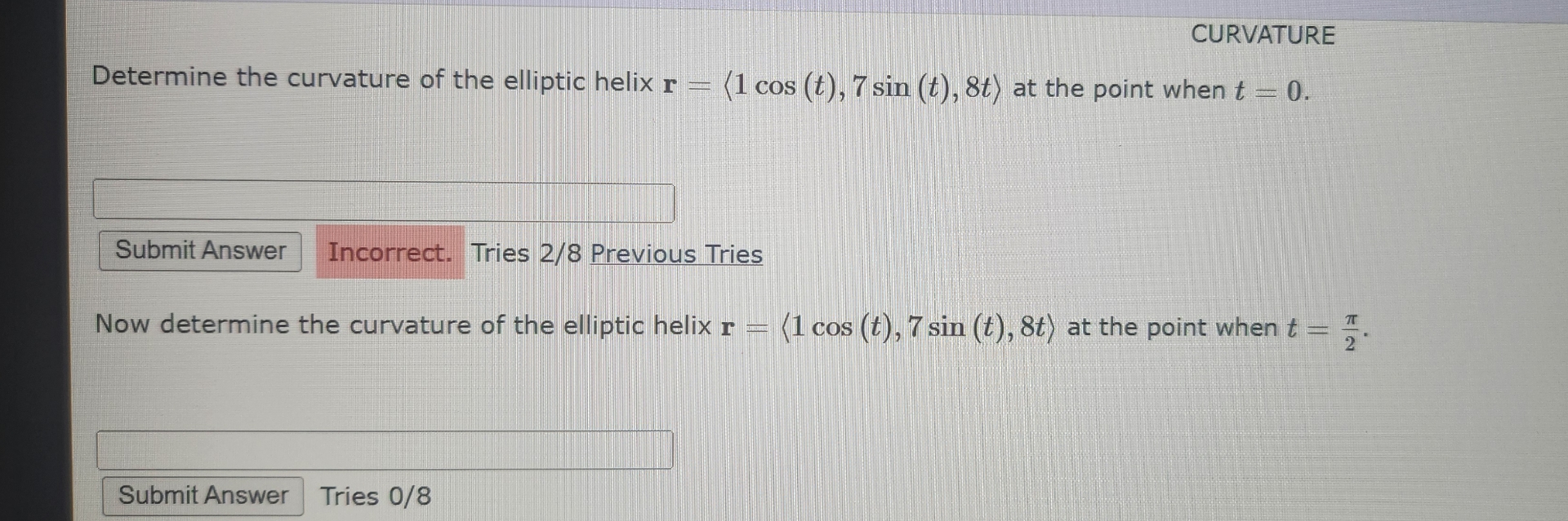 Solved Determine the curvature of the elliptic helix | Chegg.com