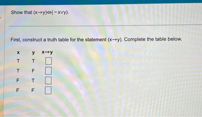 Solved First, construct a truth table for the statement | Chegg.com