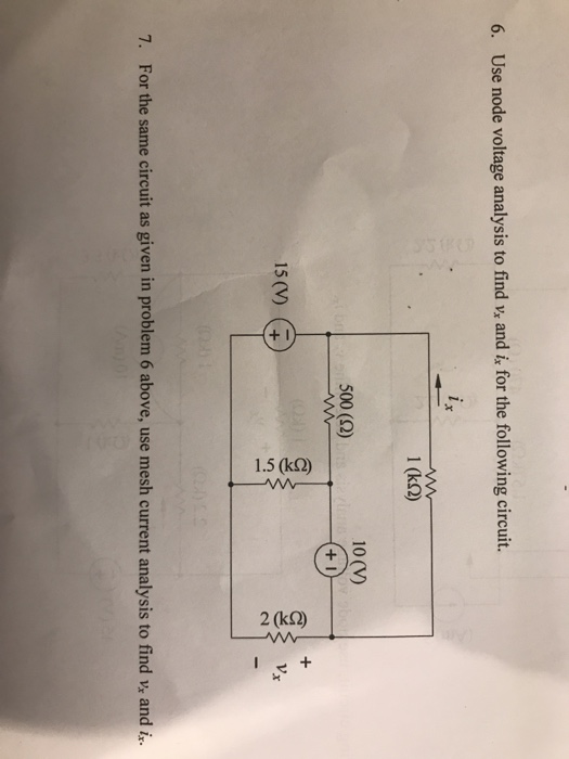 Solved 6. Use node voltage analysis to find vx and is for | Chegg.com