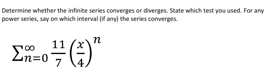 Solved Determine whether the infinite series converges or | Chegg.com