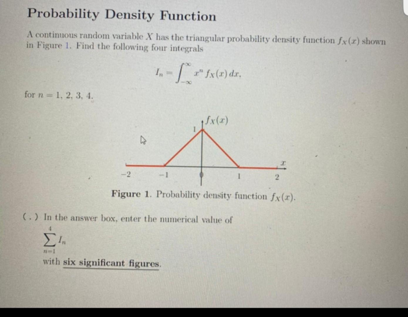 Solved Probability Density Function A continuous random | Chegg.com
