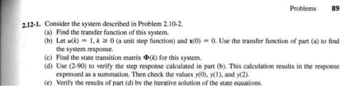 Solved 12-1. Consider the system described in Problem | Chegg.com