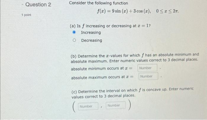 Solved Consider the following function | Chegg.com