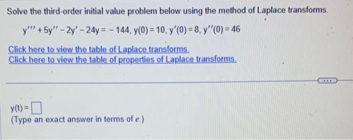Solved Solve the third-order initial value problem below | Chegg.com