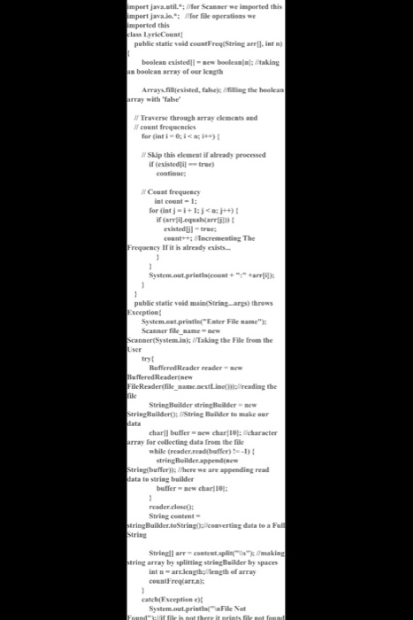Assignment 3 Word Frequencies Turn In Java Code For