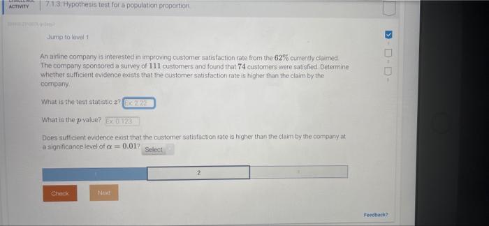 Solved ACTIVITY 7.13. Hypothesis test for a population | Chegg.com