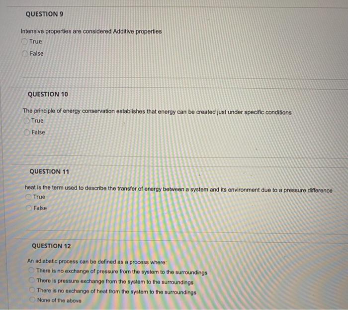 Solved Intensive properties are considered Additive | Chegg.com