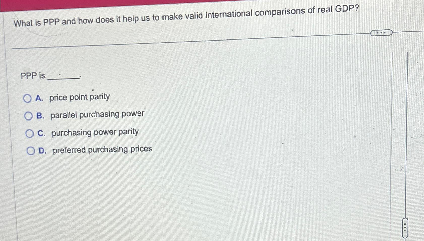 Solved What is PPP and how does it help us to make valid | Chegg.com