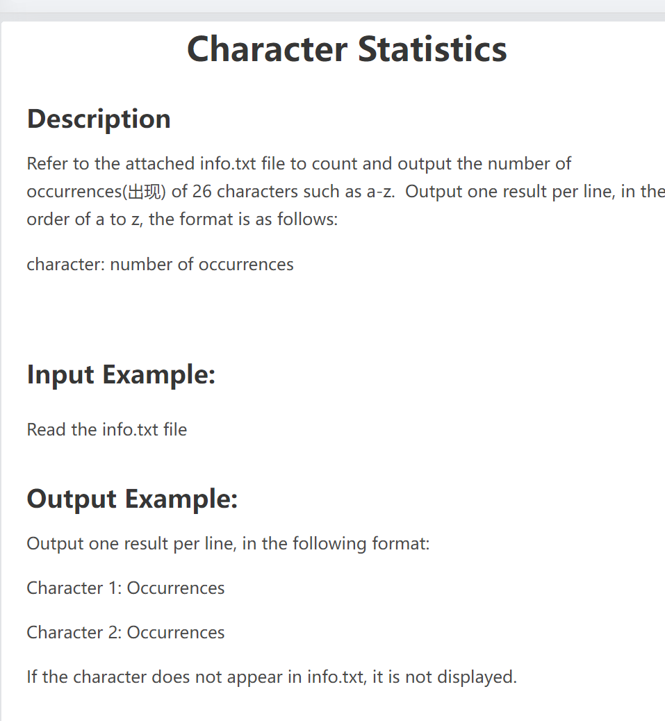 Solved Character Statistics Description Refer to the | Chegg.com