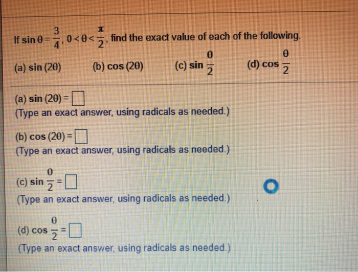 Solved Find the exact value of the expression sin 165°. cos | Chegg.com