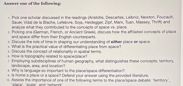 Solved Answer one of the following: 1. Pick one scholar | Chegg.com