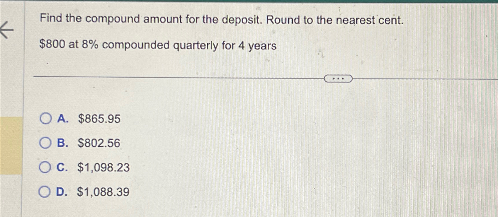 Solved Find the compound amount for the deposit. Round to | Chegg.com