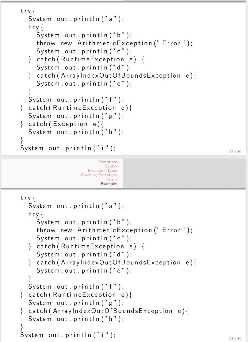 Solved Open up the Exceptions slides. If there is output, | Chegg.com