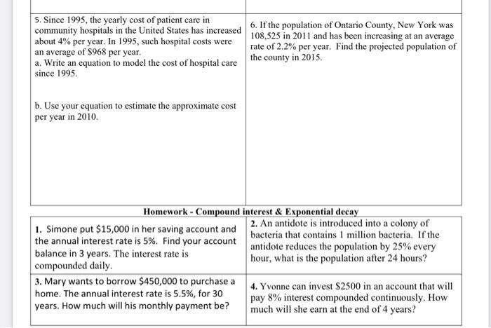 Solved Monthly mortgage payments formula Exponential decay | Chegg.com