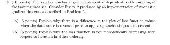 Solved (10 ﻿points) ﻿The result of stochastic gradient | Chegg.com