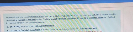 Solved Suppose that the random variable X has the following | Chegg.com