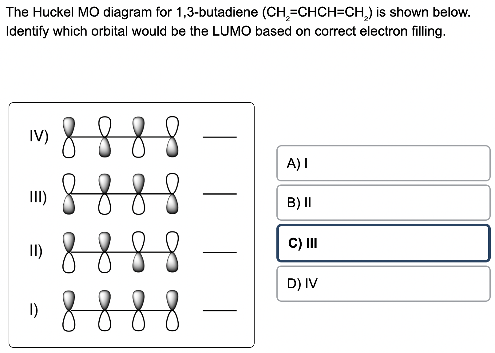 Solved The Huckel MO diagram for 1,3-butadiene | Chegg.com