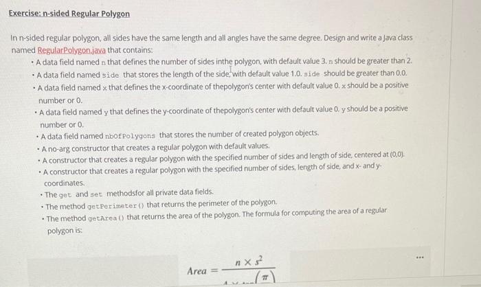Solved Exercise N Sided Regular Polygon In N Sided Regular 