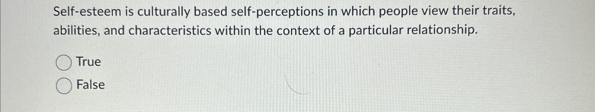 Solved Self Esteem Is Culturally Based Self Perceptions In Chegg