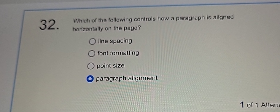Solved Which of the following controls how a paragraph is | Chegg.com