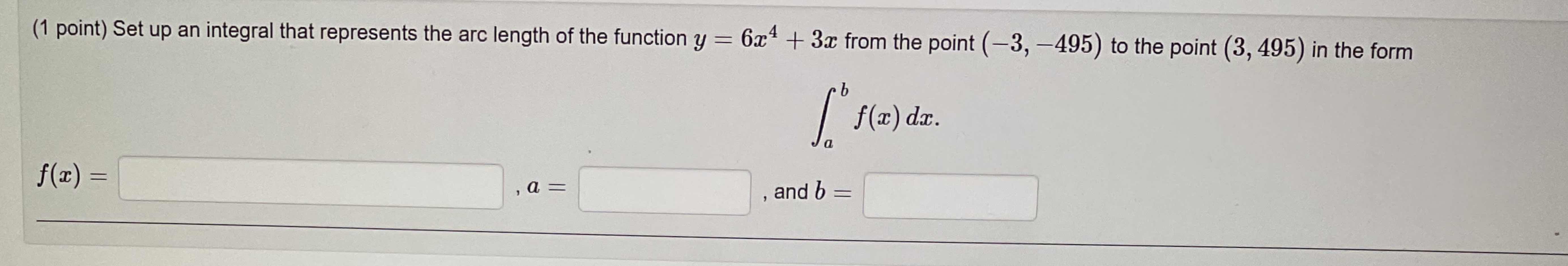 Solved 1 ﻿point ﻿set Up An Integral That Represents The